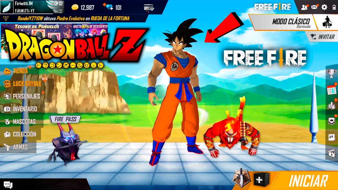Colaboración de Free Fire con Dragon Ball Z 2026